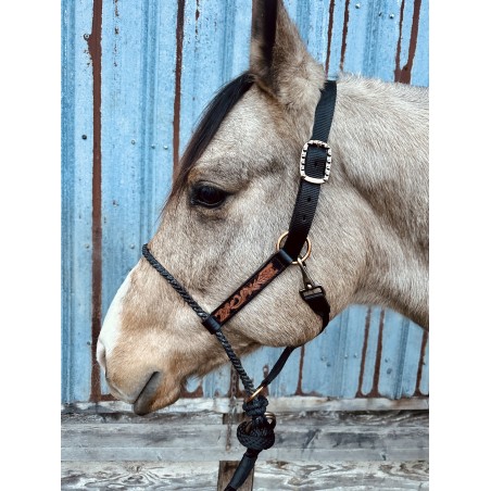 Tooled Leather Lariat Nose Halter
