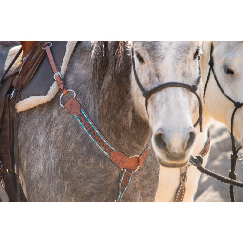 Painted Leopard Headstall and Breast Collar Set